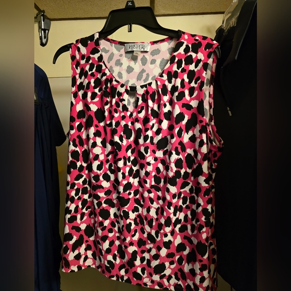 Kasper | Tops | Kasper Bold Pink And Black Animal Print Dress | Poshmark